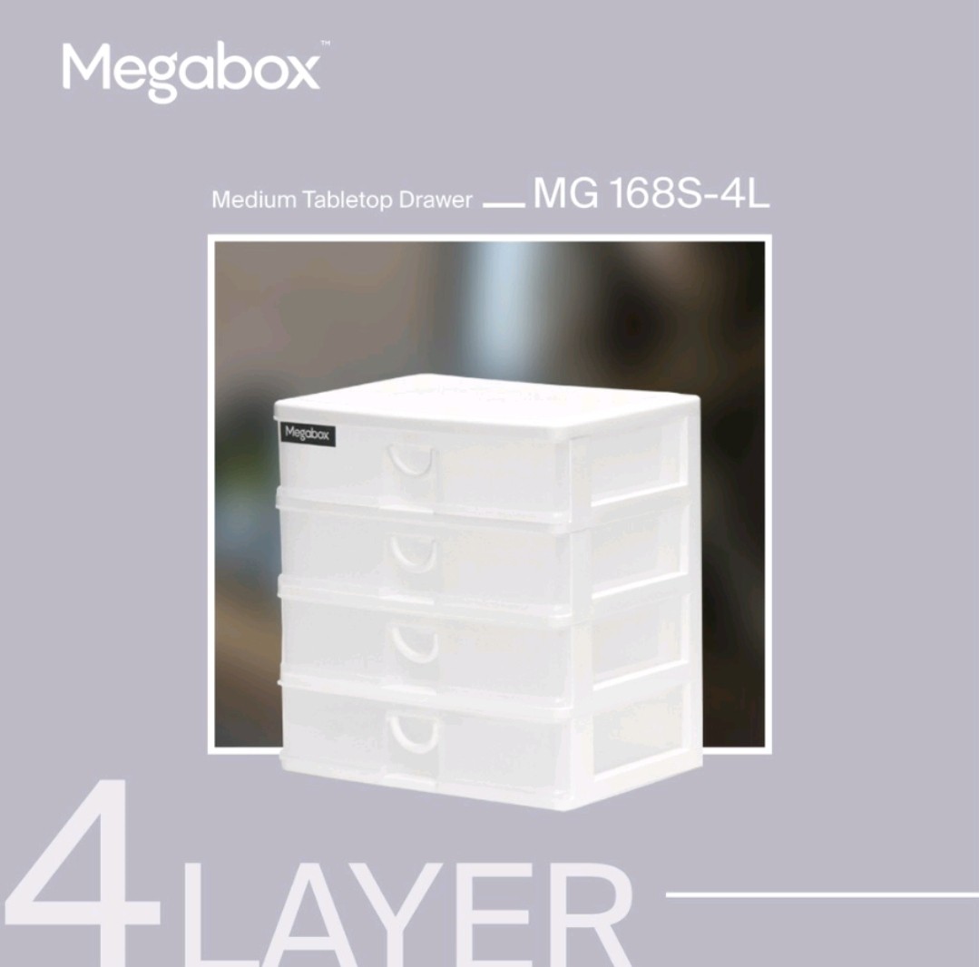 Megabox MG 168S 4 Layer Wide Table Top Drawer Organizer, Furniture ...