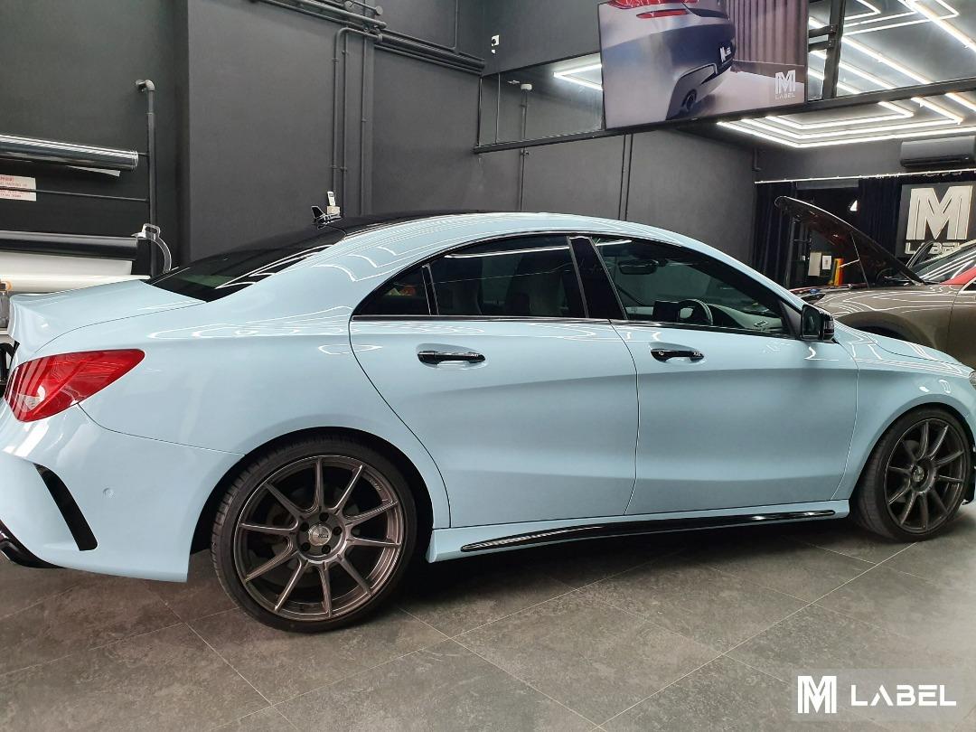 Mercedes Benz CLA 180 Full Vinyl Wrap - PET Gulf Blue, Car Accessories ...