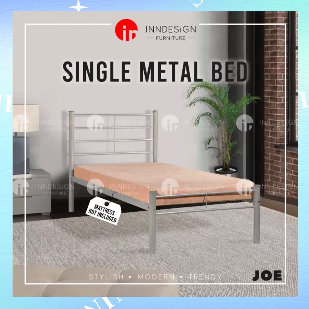 metal bed single ready stock, Furniture & Home Living, Furniture, Bed ...