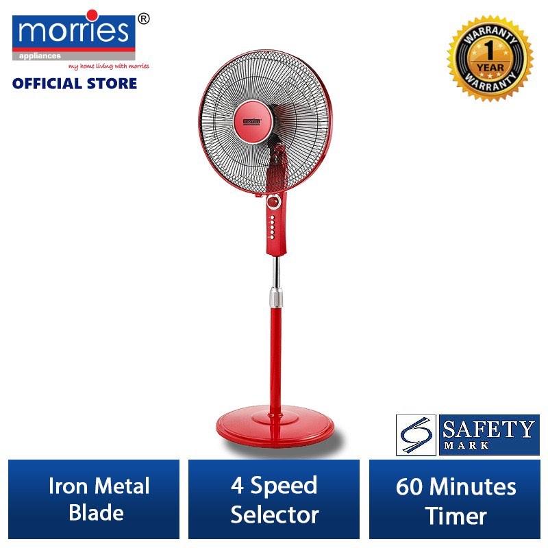 Morries 16" Stand Fan W/Timer (Metal Blade/4 Speed) MS565SFT, Furniture ...