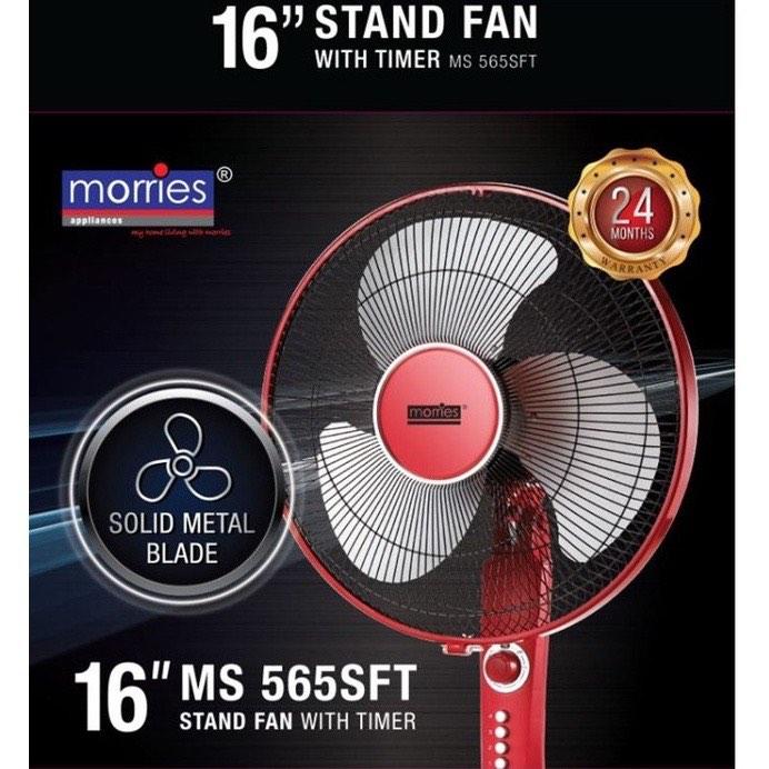 Morries 16" Stand Fan W/Timer (Metal Blade/4 Speed) MS565SFT, Furniture ...