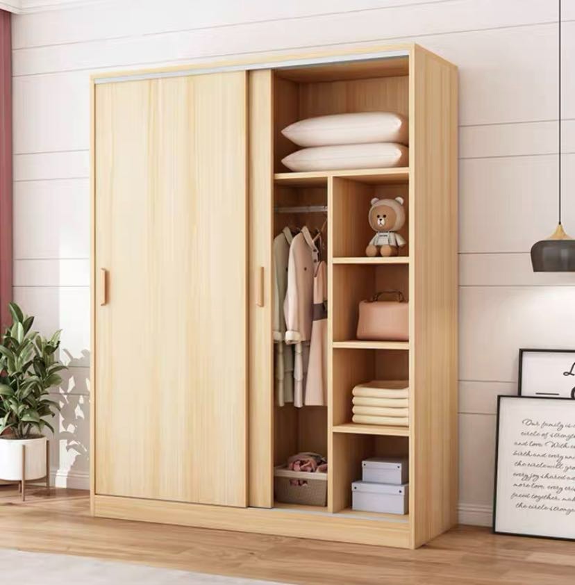 "MULTIPLE VARIATIONS Simple household wardrobe, modern wood hanging ...