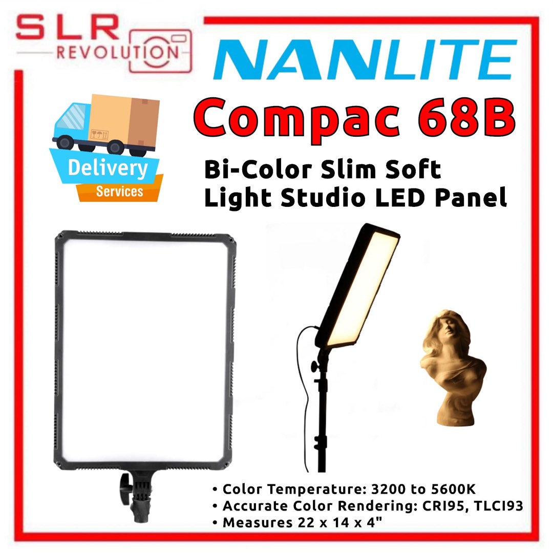 Nanlite Compac 68B Bi-Color Slim Soft Light Studio LED Panel, Photography, Photography ...