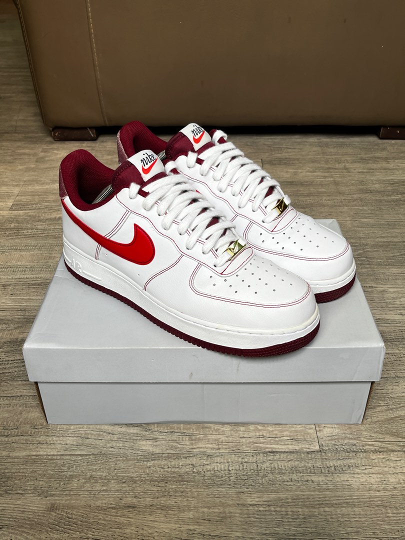 Nike Air Force 1 First Use White Team Red Size 10.5 Legit, Men's ...