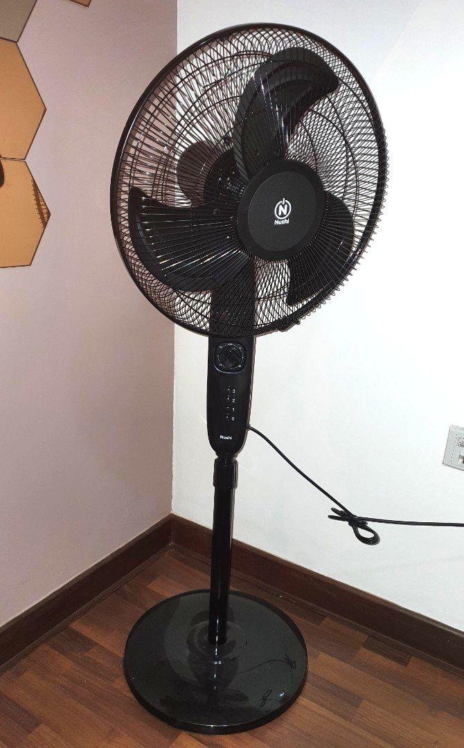 NUSHI 16" Standing Fan 60W (Black), Furniture & Home Living, Lighting ...