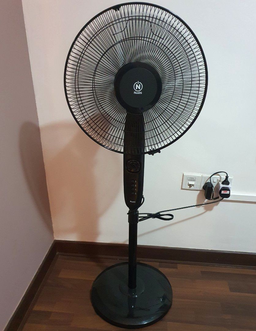 NUSHI 16" Standing Fan 60W (Black), Furniture & Home Living, Lighting ...