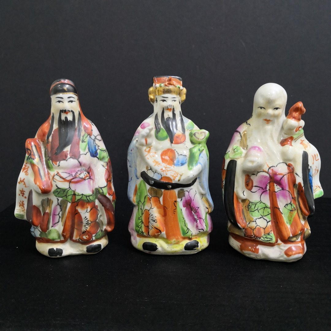 Old Fu Lu Shou porcelain statue set 早期福禄寿三星瓷摆件, Hobbies & Toys ...