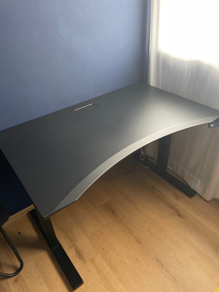 Omnidesk Pro Black Curved Edge, Furniture & Home Living, Furniture ...
