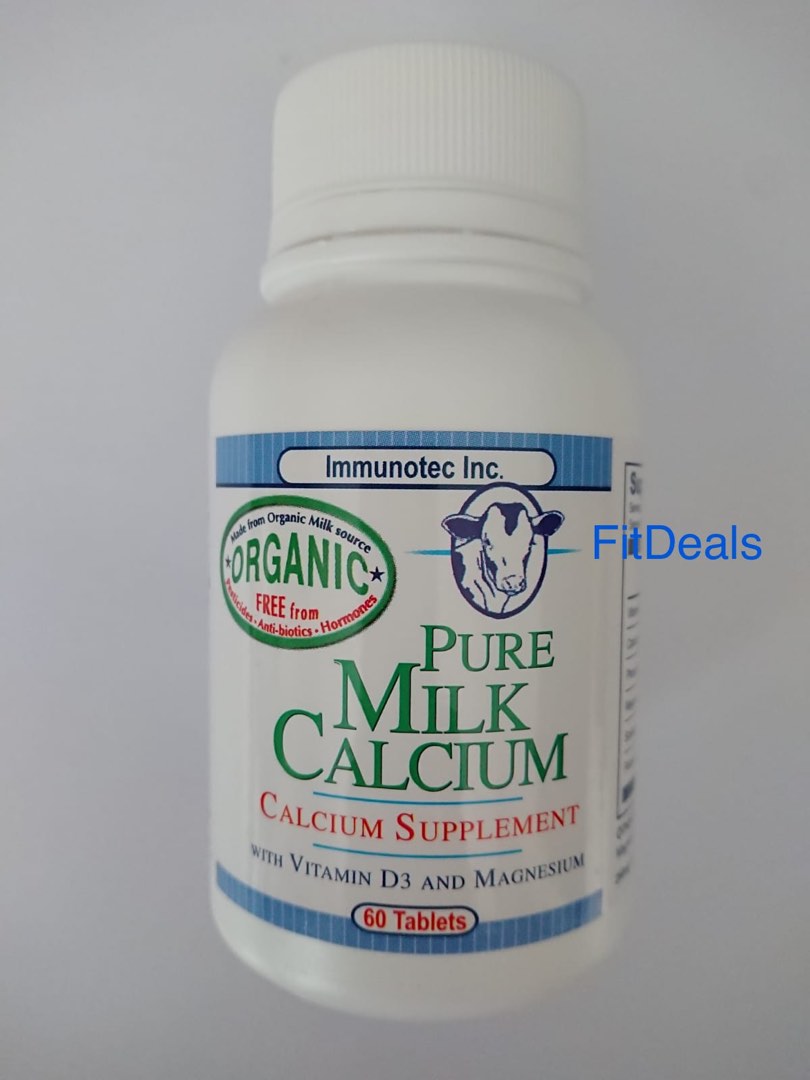 Organic Pure Milk Calcium with Vitamins D3 and Magnesium, Health ...