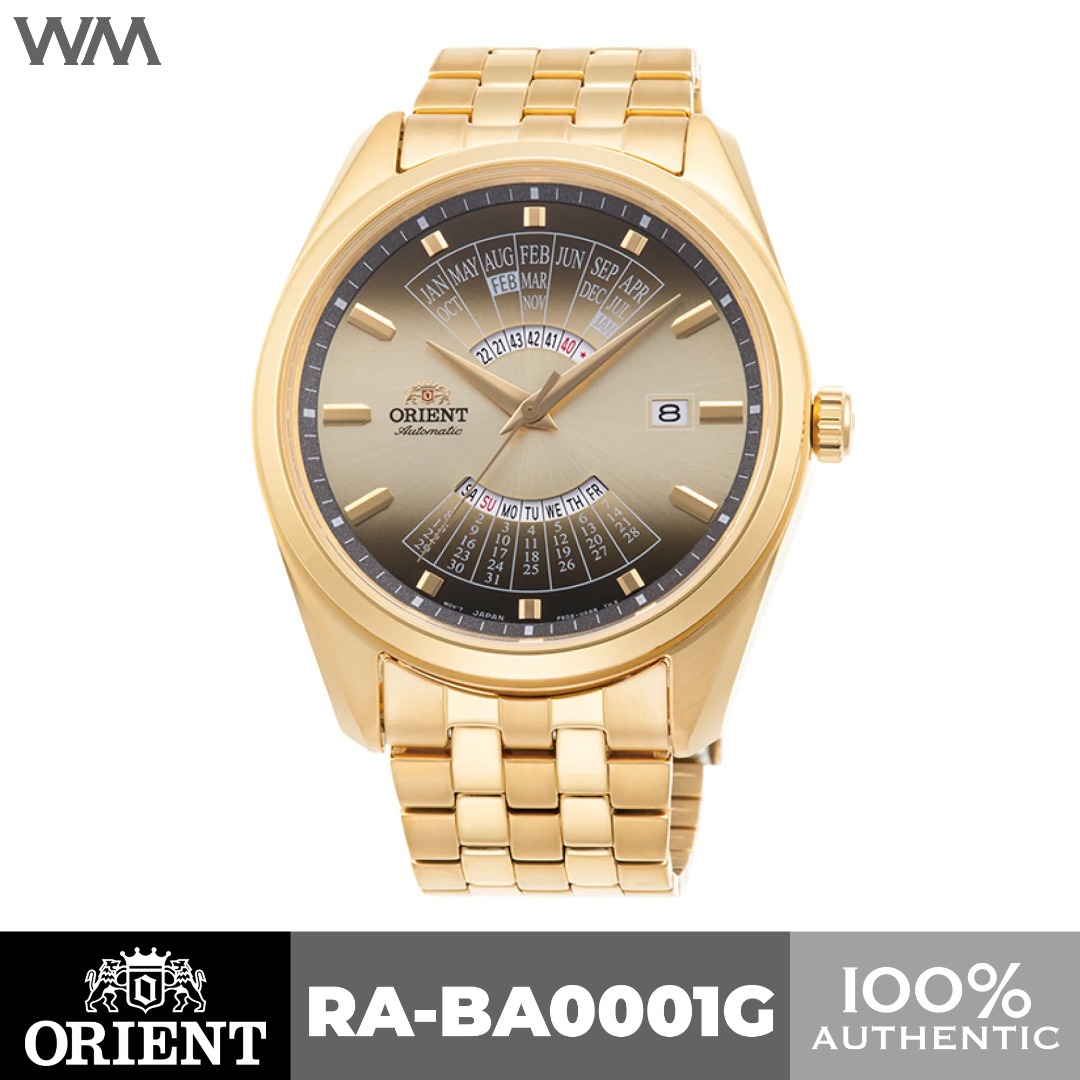 Orient Gold Multi Year Calendar Gold Gradient Dial Stainless Steel ...