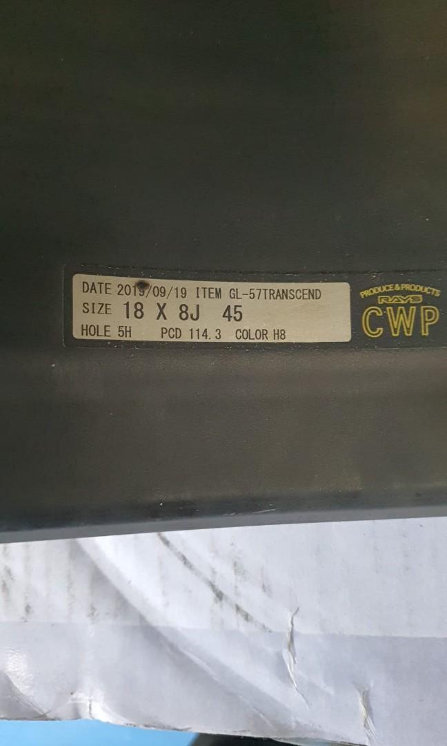 Original 18" Ray's Gram Light 57xtreme Alloy rims with PS4 Tyres., Car ...