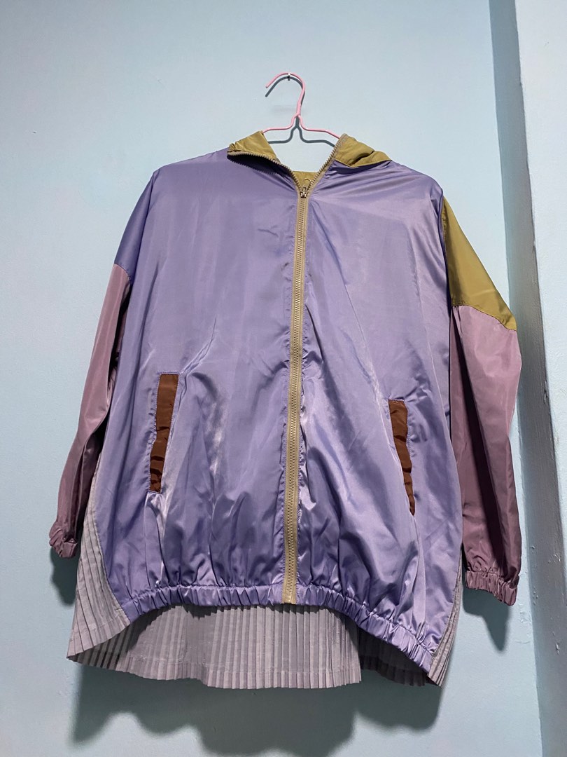 NEW sewnaise pastel colourblock windbreaker pleated jacket, Women's ...