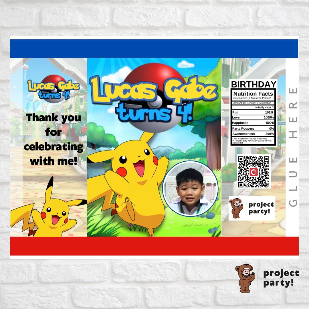 Pikachu Pokemon Chip Bag | Birthday Party Favour | Goodie Bag ...