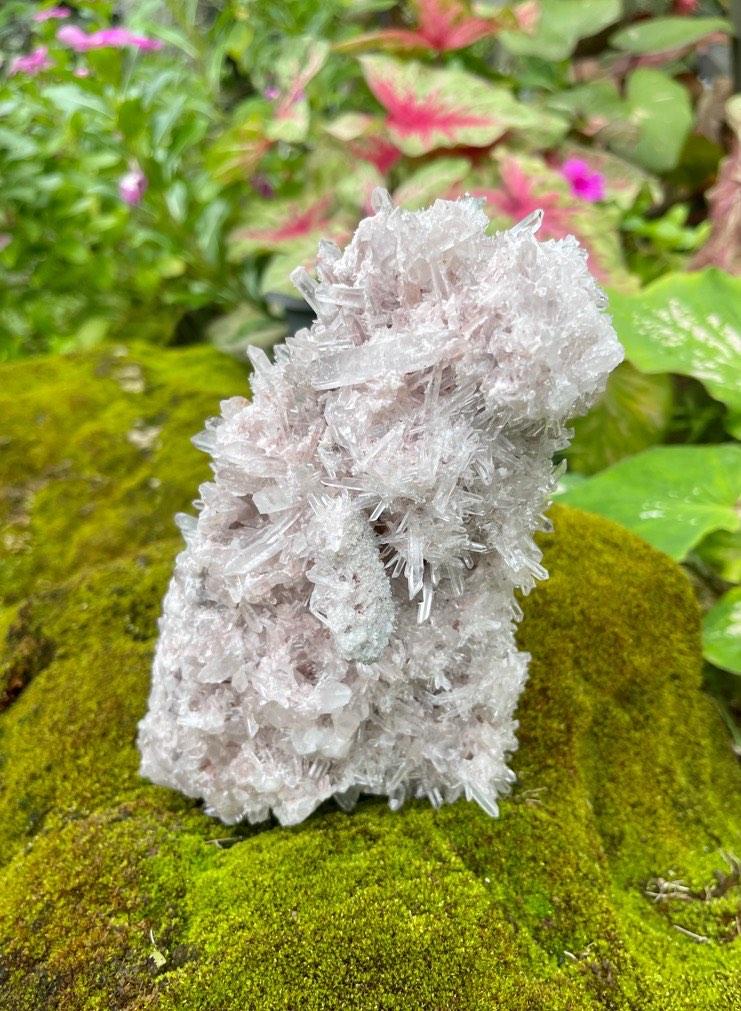 Pink needle cluster quartz raw natural crystal, Women's Fashion ...