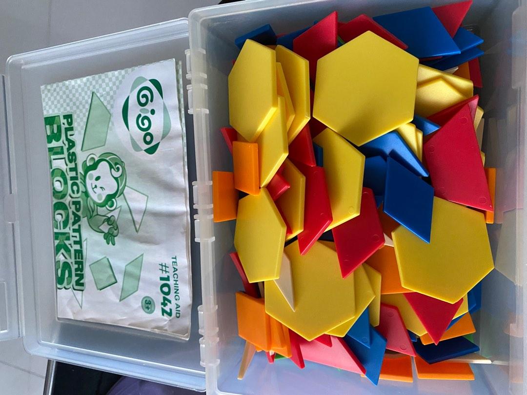 Plastic pattern blocks and work tray, Babies & Kids, Infant Playtime on ...