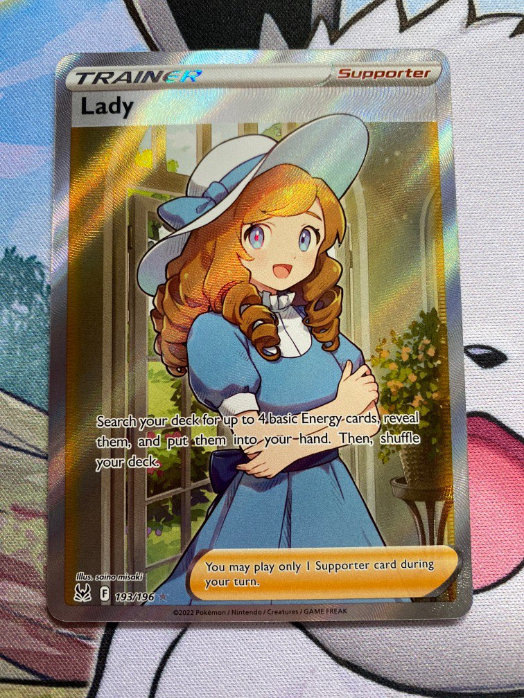 Pokemon TCG - Full Art Lady Trainer Card, Hobbies & Toys, Toys & Games ...