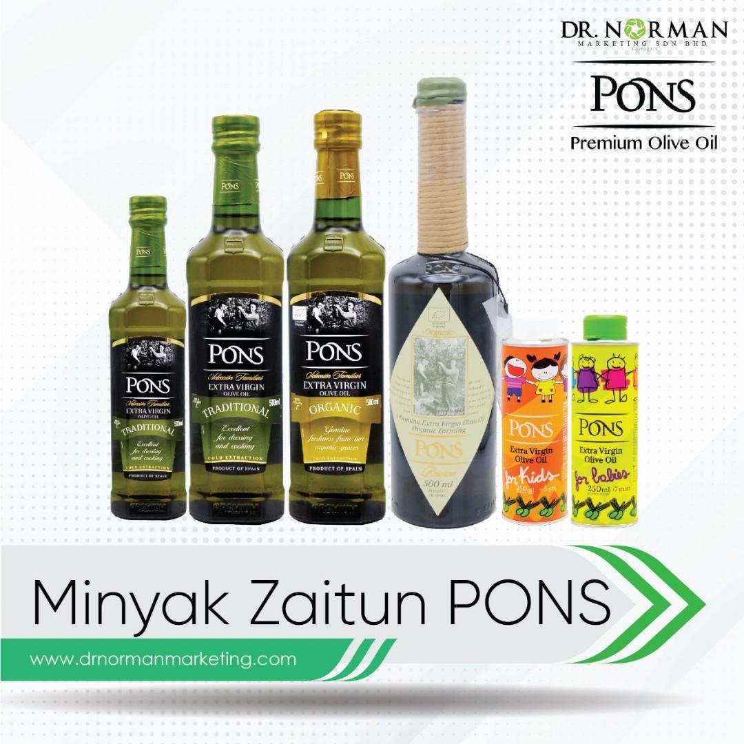 Pons Premium Organic Extra Virgin Olive Oil 500ml, Health & Nutrition ...