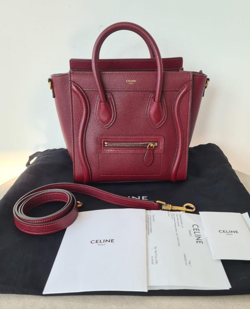 Preloved celine Nano Luggage ghw receipt PI 2020, Barang Mewah, Tas & Dompet di Carousell
