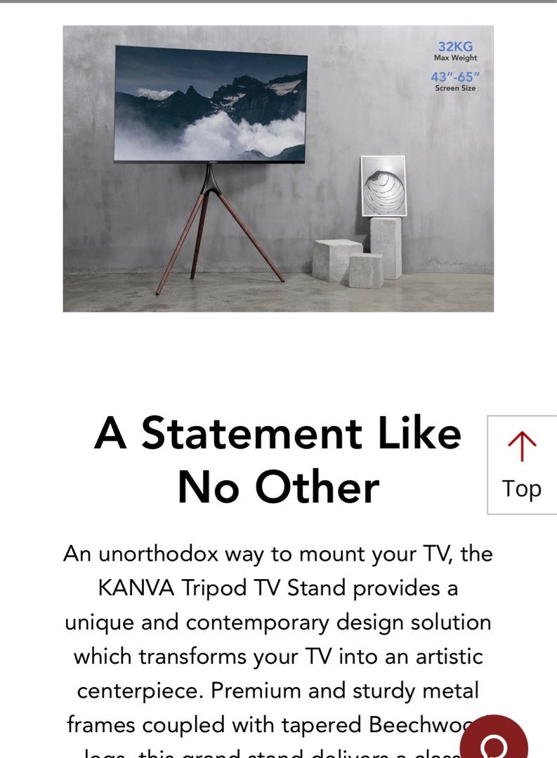 PRISM Kanva tripod TV stand, TV & Home Appliances, TV & Entertainment, TV Parts & Accessories on ...