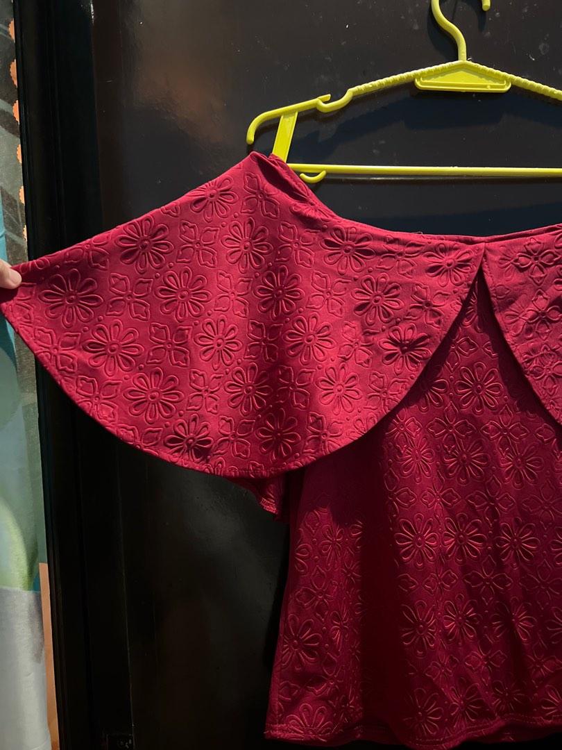 Formal Top Red Off Shoulder , Women's Fashion, Tops, Blouses on Carousell
