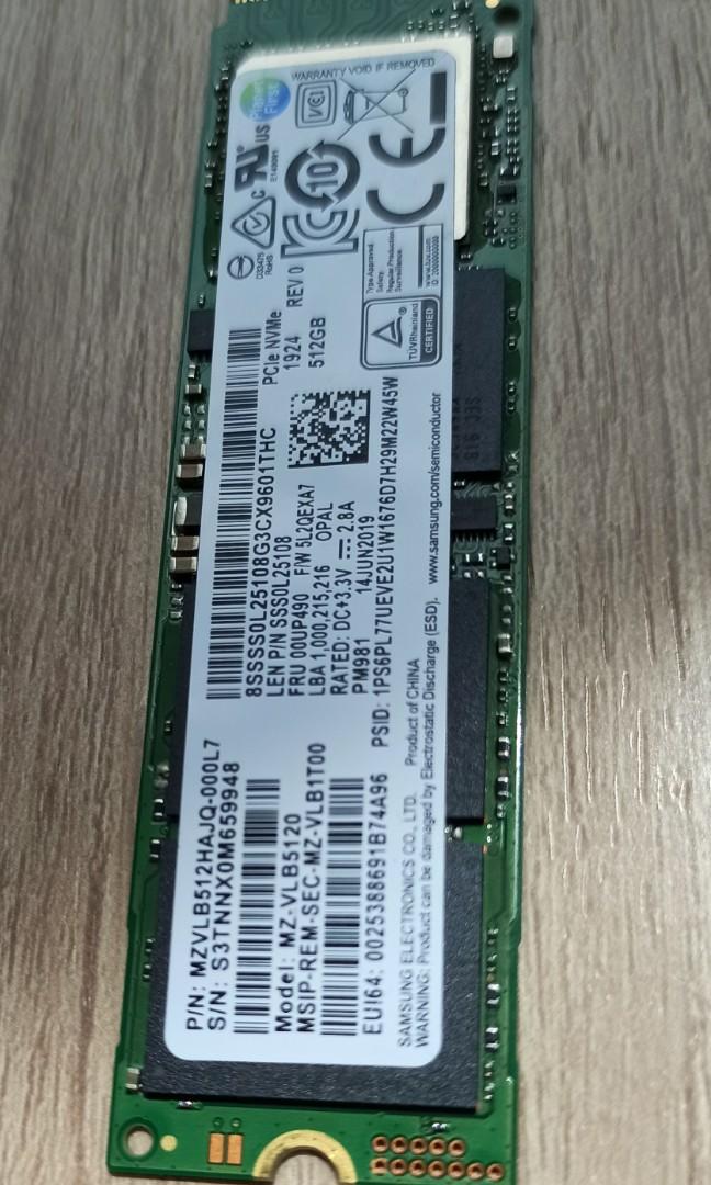 Samsung NVMe SSD 512GB PM981, Computers & Tech, Parts & Accessories ...