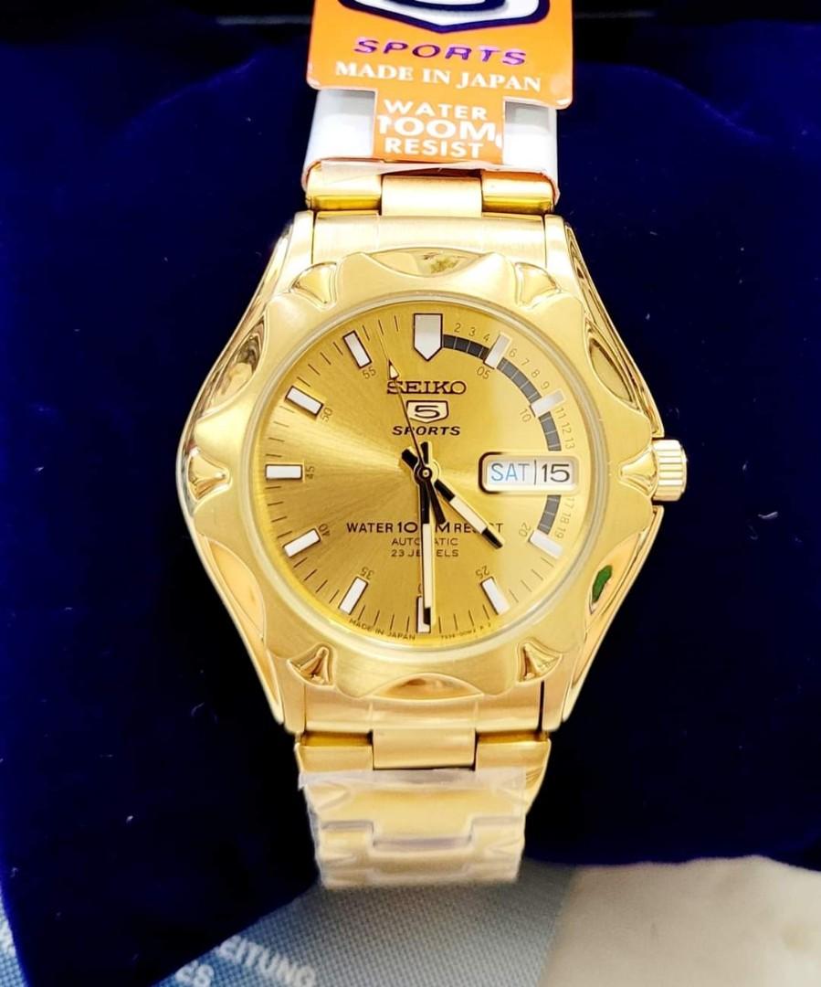 Seiko 5 Sports Gold, Men's Fashion, Watches & Accessories, Watches on ...
