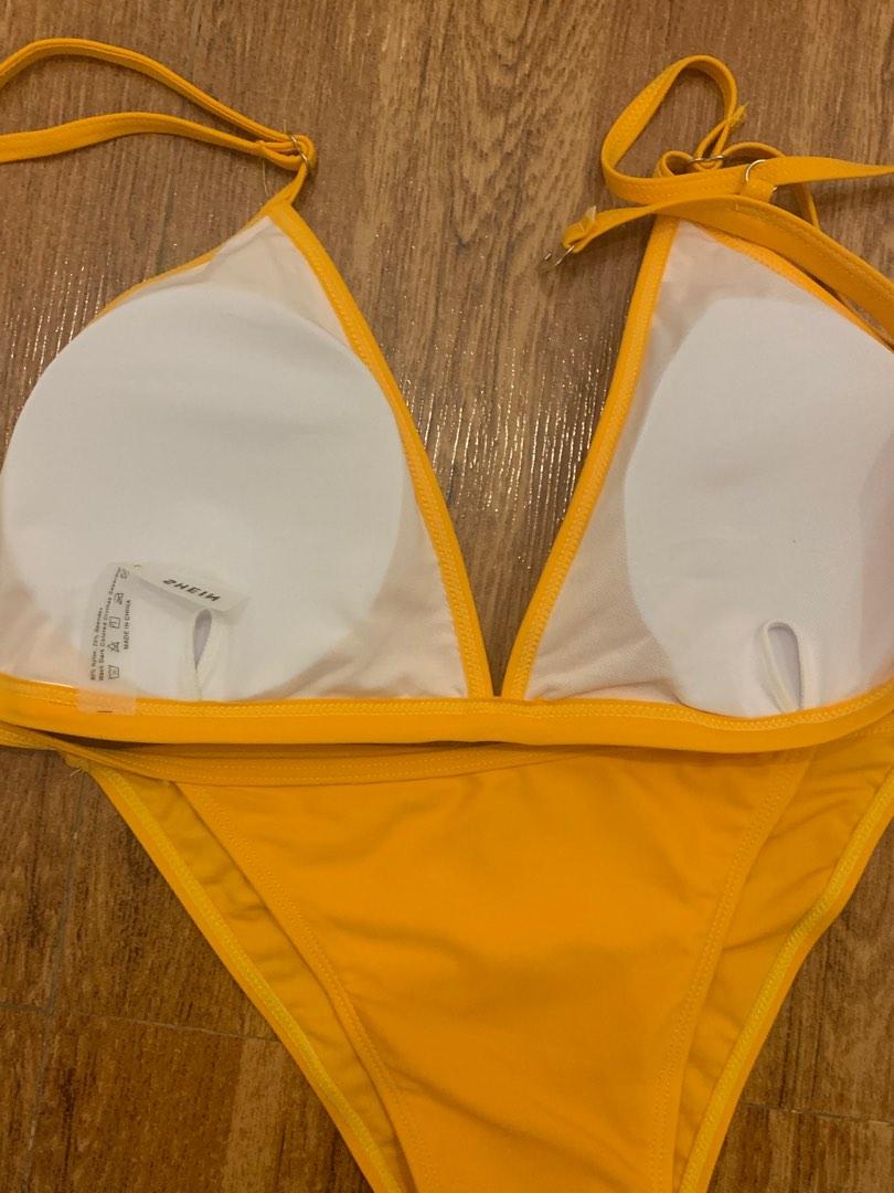 SHEIN Yellow Triangle Bikini - Large, Women's Fashion, Swimwear ...