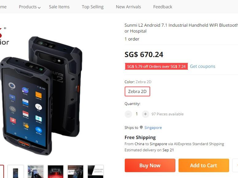 SUNMI L2 PDA Handheld Terminal Data Collector 2D Code QR Code Barcode ...