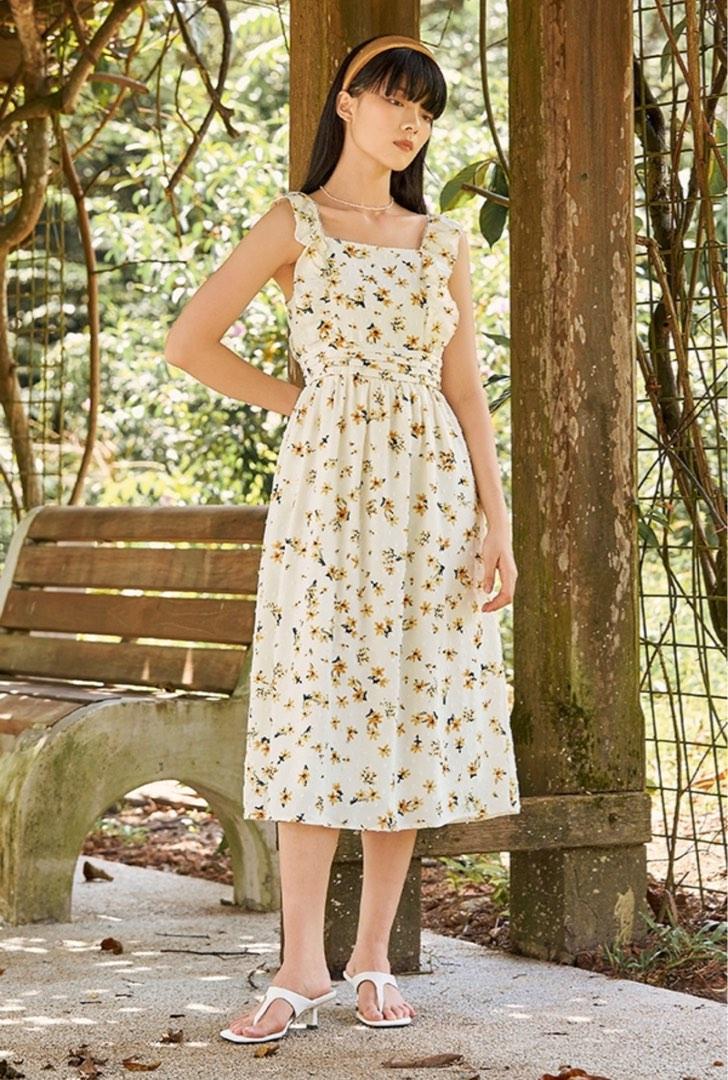 TCL KYRA RUFFLED MIDI DRESS, Women's Fashion, Dresses & Sets, Dresses ...