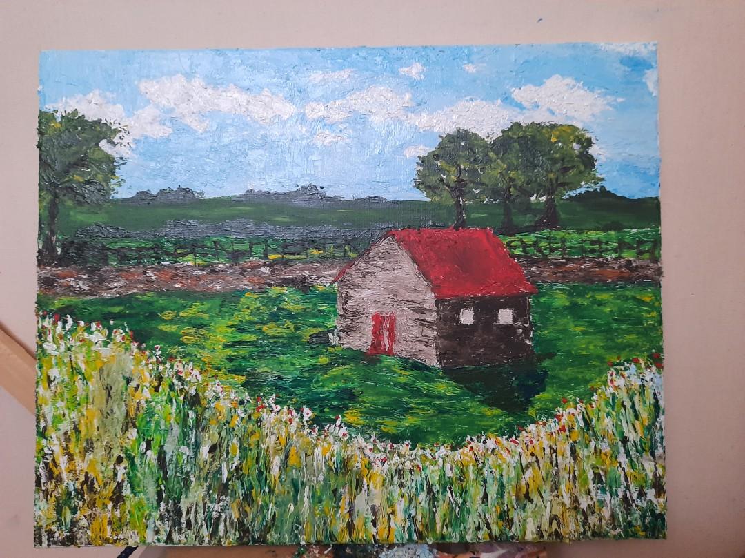Textured Rural Landscape painting for Sale!, Hobbies & Toys, Stationary ...