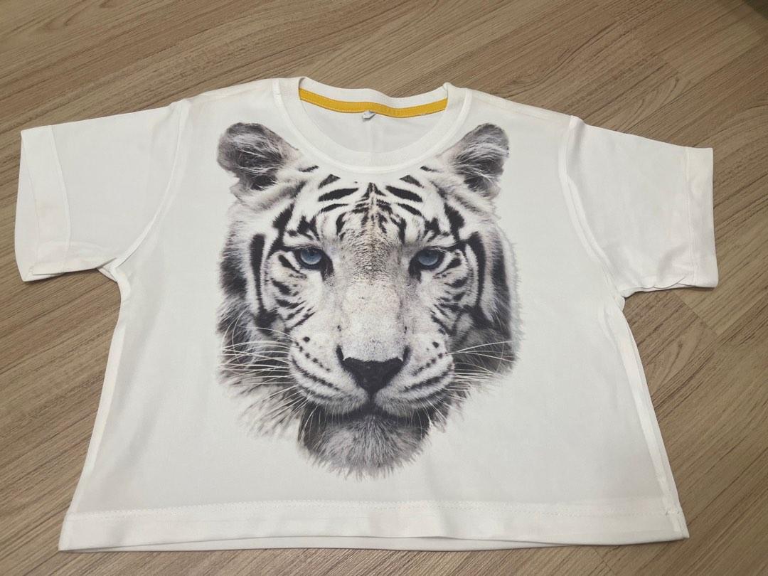 Tiger crop top, Women's Fashion, Tops, Shirts on Carousell