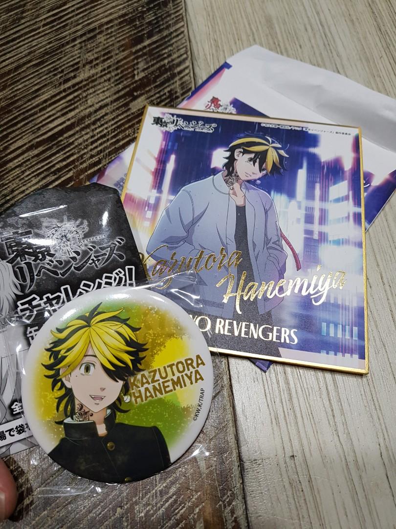 Tokyo Revengers Kazutora shikishi and can badge set, Hobbies & Toys ...