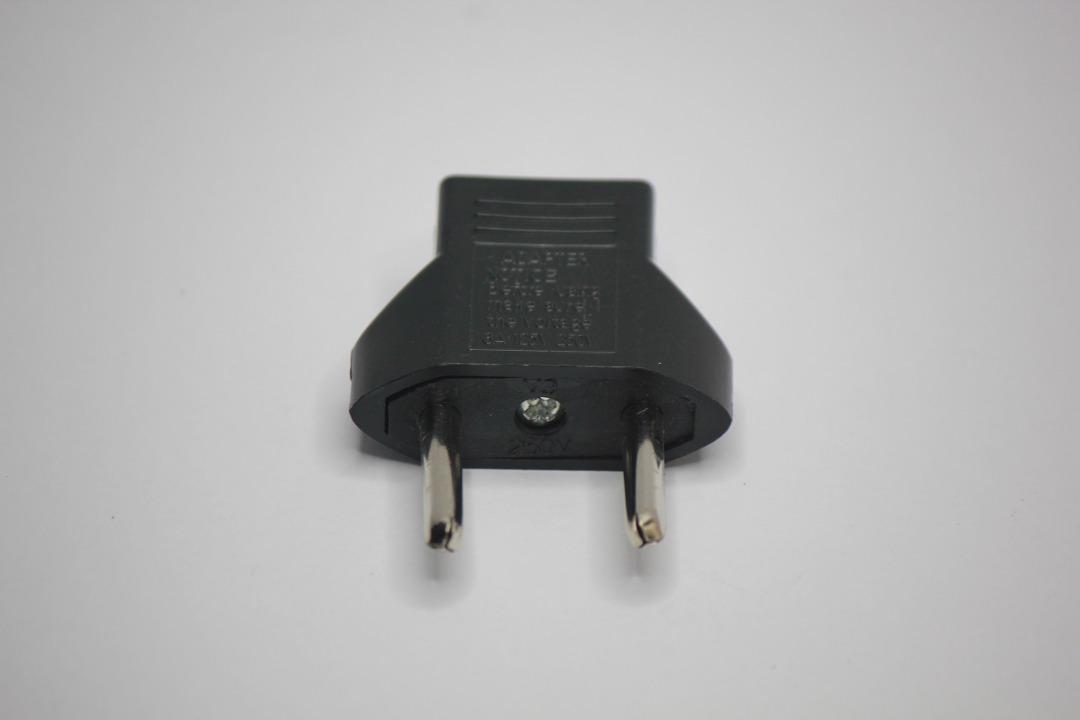 TRAVEL PLUG ADAPTER, US to EU 6A 250V, EUROPEAN ADAPTER 4mm ROUND PIN ...