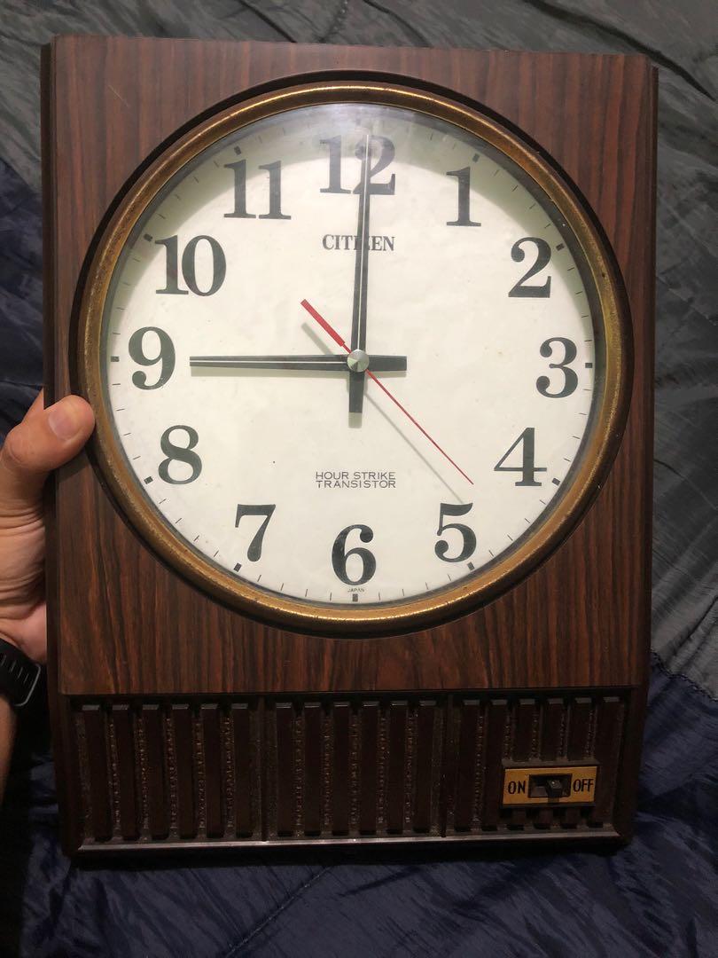 Vintage Citizen hour strike transistor wall clock, Hobbies & Toys ...