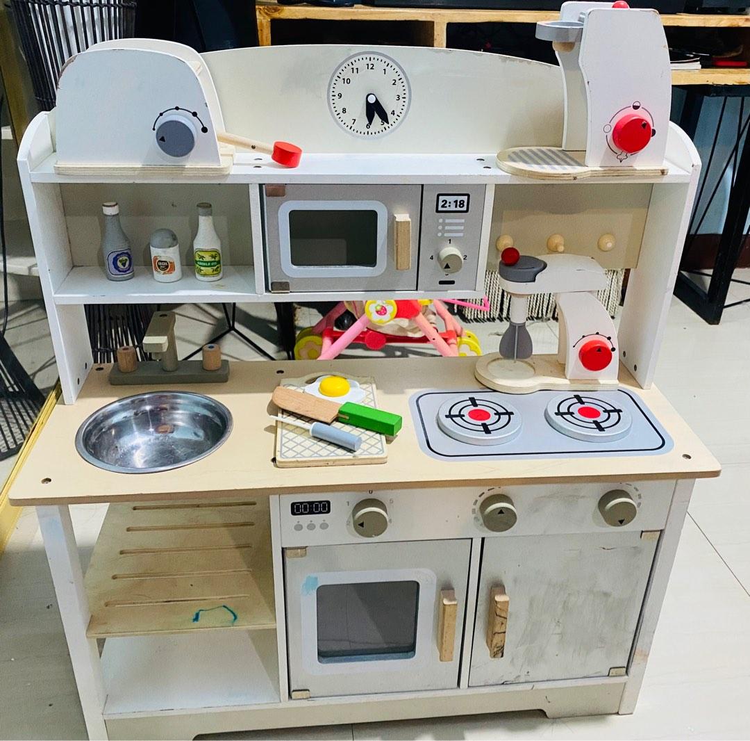 Wooden Toy Kitchen, Hobbies & Toys, Toys & Games on Carousell