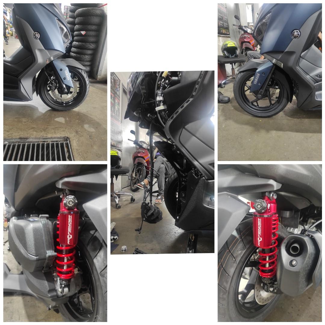 XMAX WITH PROFENDER XSERIES LOWERED RED + YSS 2INCH LOWERED FORK KIT ...