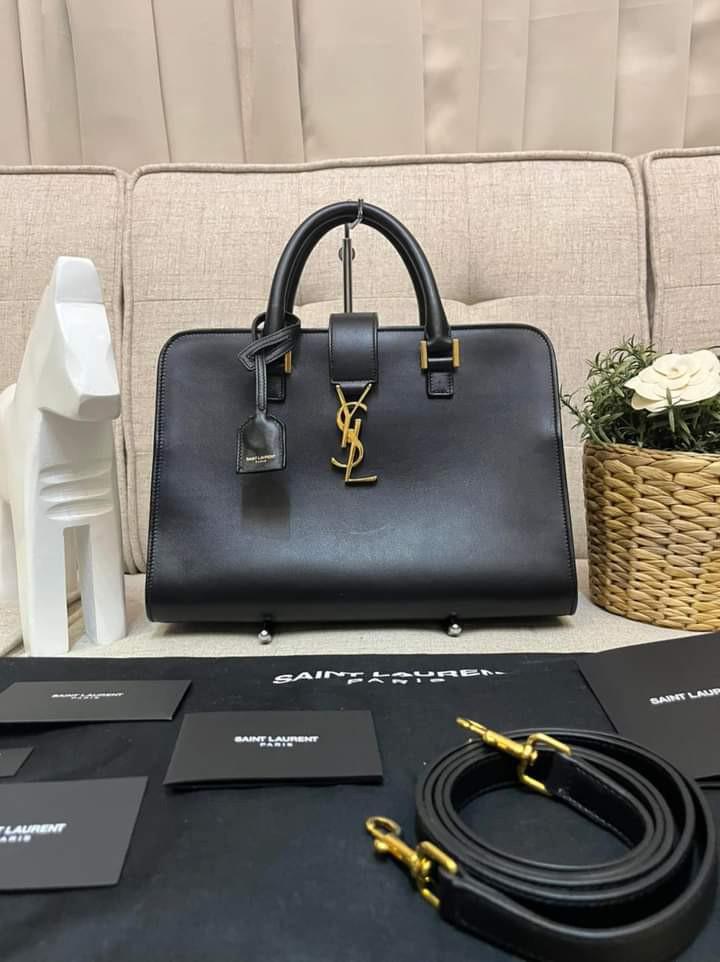 Yves Saint Laurent Cabas Two Way Bag Calfskin Black GHW, Luxury, Bags ...