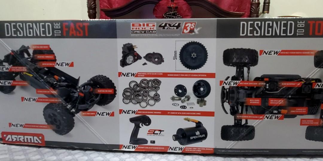 1/10 ARRMA BIG ROCK 4X4 V3 3S BLX BRUSHLESS MONSTER TRUCK RTR, BLACK ...