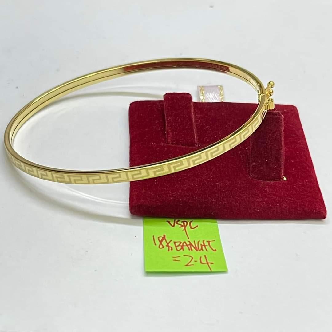18K Saudi Gold Fendi bangle, Women's Fashion, Jewelry & Organizers ...