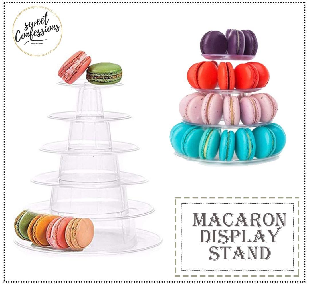 4 / 6 tier macaron display stand macaron tower clear plastic rack ...
