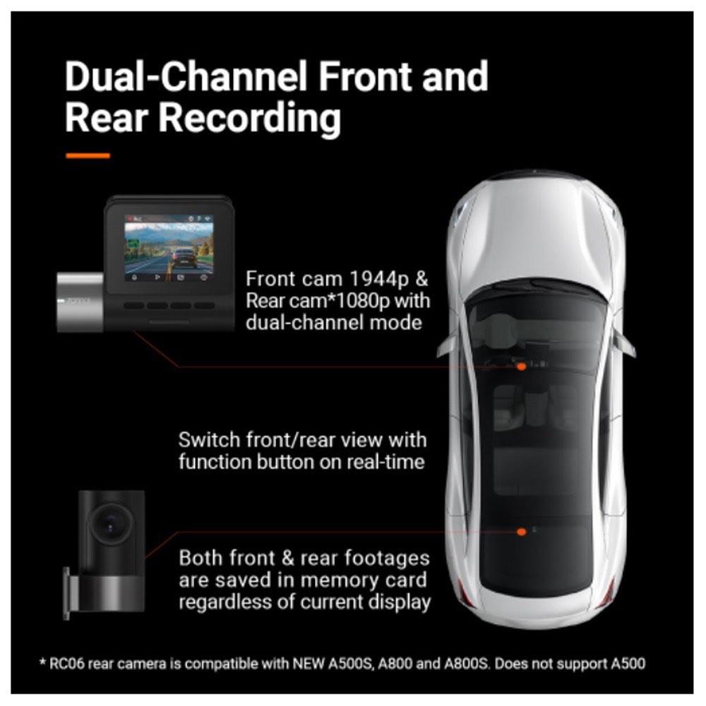 70mai A500S Pro Plus with Rear Cam 1944P Dashcam, Photography, Cameras ...