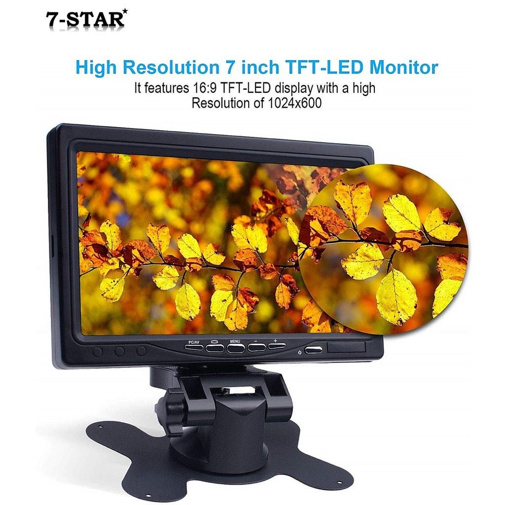 7" LED MONITOR (HDMI+VGA+RCA+SPEAKER+REMOTE CONTROL) Support: DC9-36V ...
