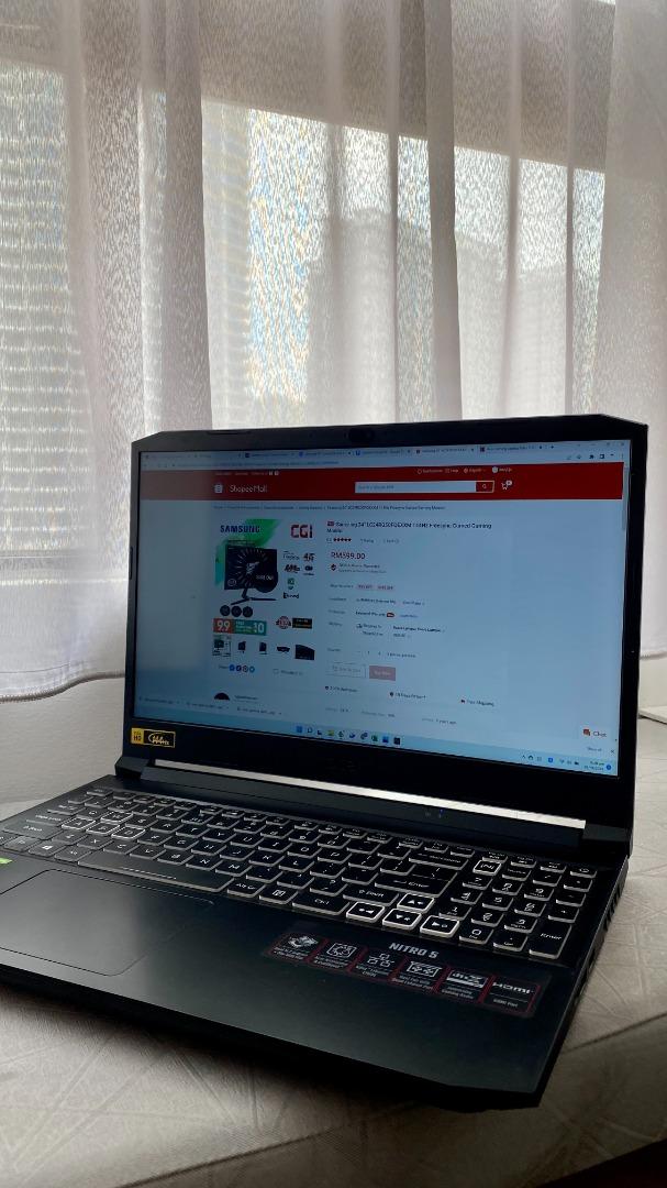 Acer Gaming Laptop Nitro 5 AN515 45 R69U RTX3060 FREE RAZER Blackwidow ...