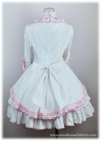 Anna House Rococo Princess Sleeve Pink and White Triple Bow Sweet ...