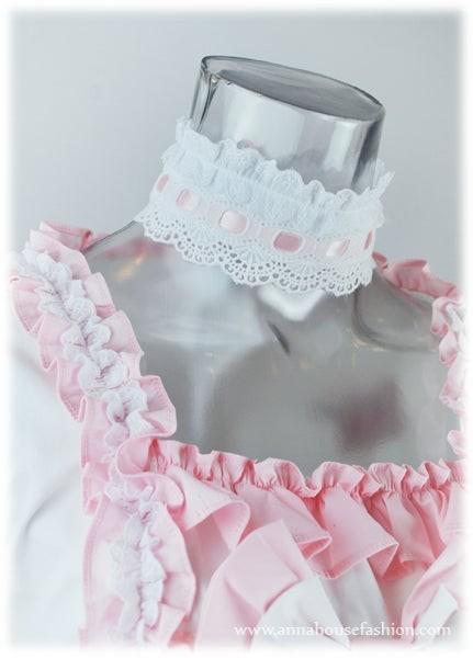 Anna House Rococo Princess Sleeve Pink and White Triple Bow Sweet ...
