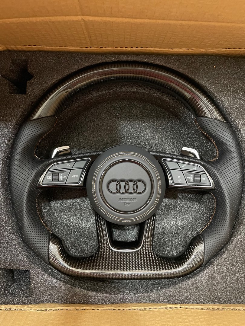 Audi Carbon Fiber Steering Wheel, Car Accessories, Accessories on Carousell