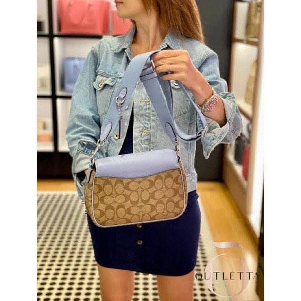 AUTHENTIC Coach Lucy Crossbody Bag In Signature Canvas Marble Blue ...