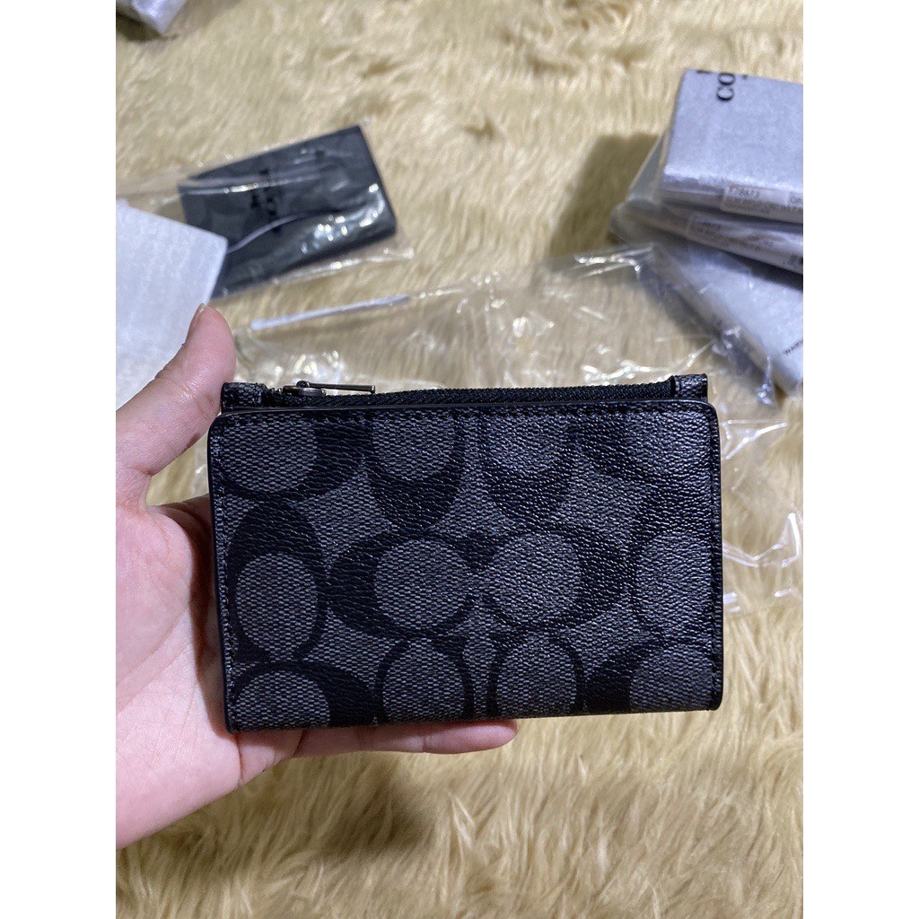 AUTHENTIC COACH Slim Bifold Card Wallet for Men In Signature Canvas ...