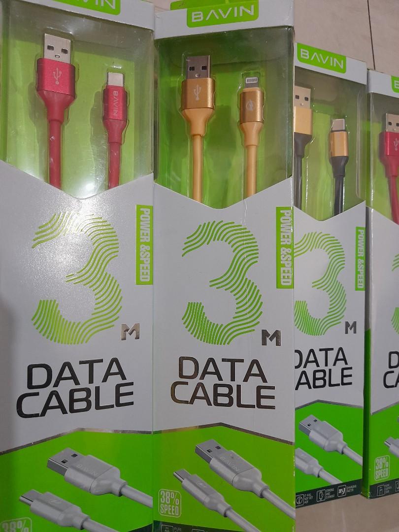 BAVIN BRAND CABLE CHARGER 3METER, Mobile Phones & Gadgets, Mobile ...