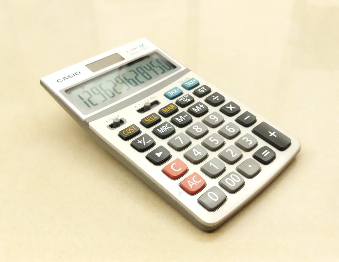 CASIO 卡西歐 12位數 商用計算機 JF-120MS, 電視及其他電器 , 轉換器及插頭在旋轉拍賣